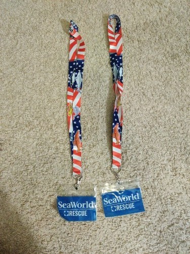 Lot of 2 SeaWorld Lanyards. American Flag Design. Rescue. | eBay