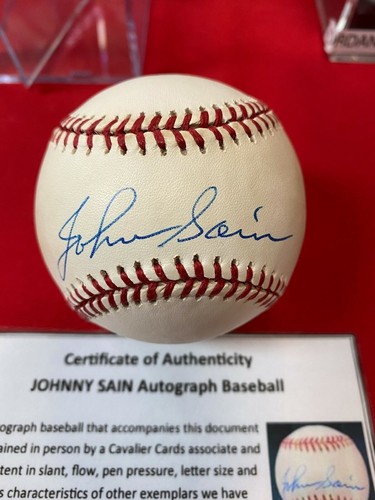 Official NL Autograph Signed Baseball JOHNNY SAIN Boston Braves ~FSSC-4 ...