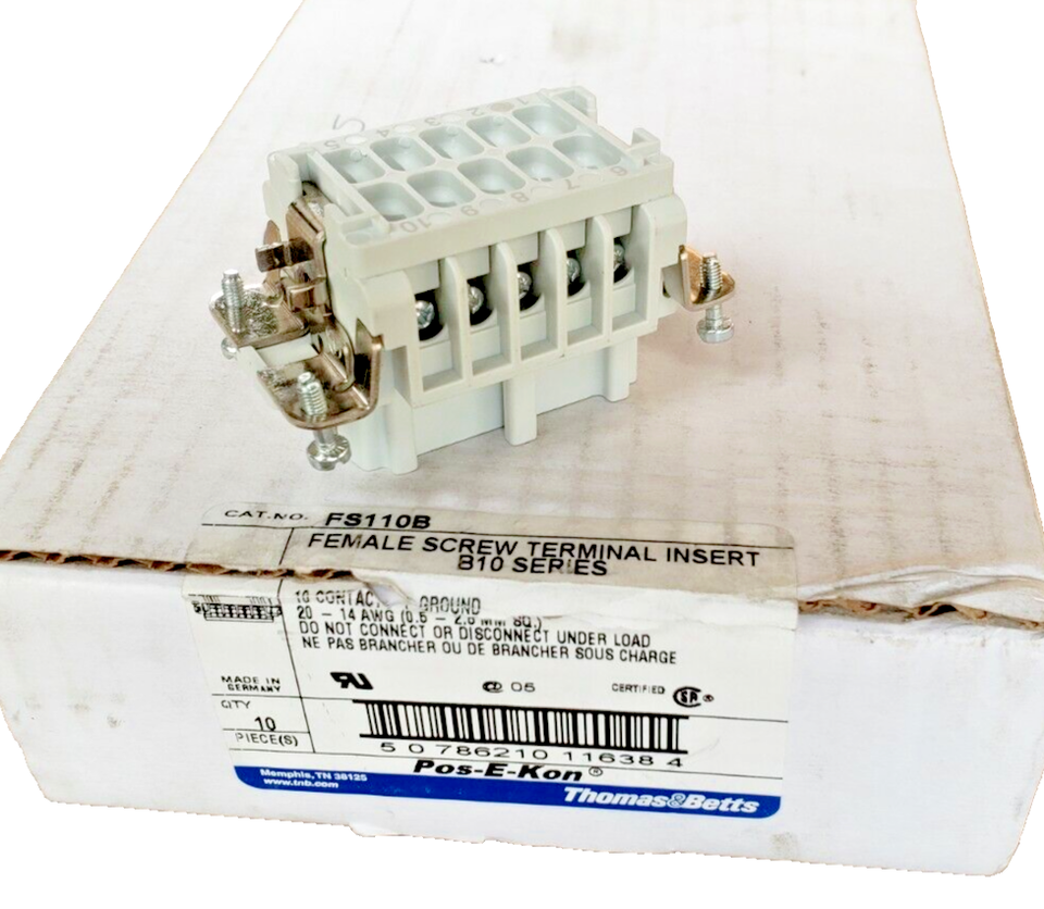 THOMAS & BETTS ABB FS110B / FS110B SCREW TERMINAL CONTACT (Brand New ...
