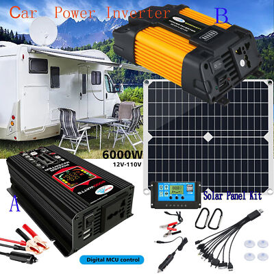 6000W Complete Solar Panel Kit Solar Power Generator 100A Home 220V ...