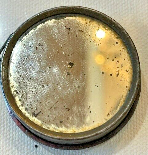 2114A - VTG Celluloid Victorian Bank Savings Pocket Mirror/Tape Measure ...