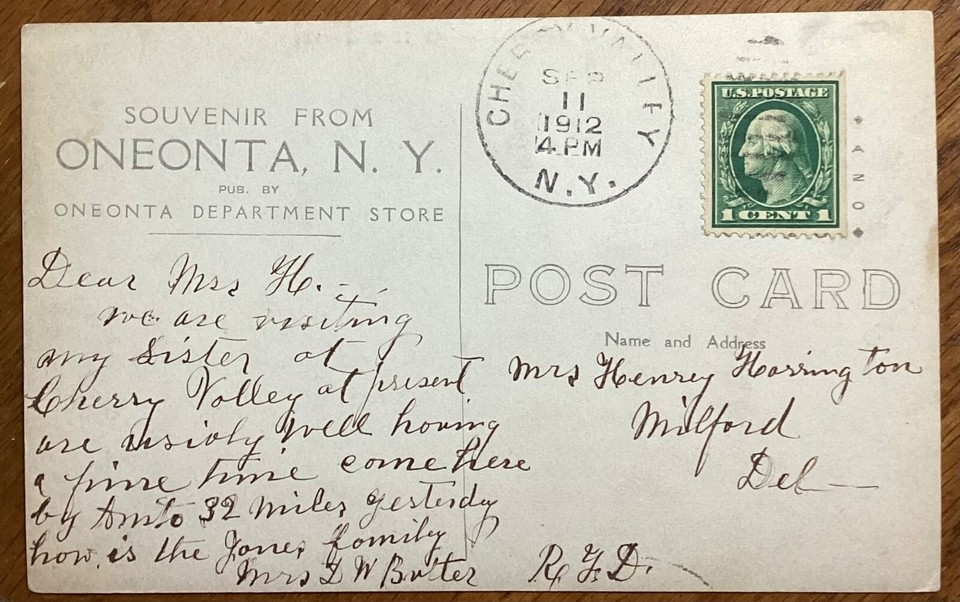 1912 Real Photo Postcard Oneonta, New York Delaware & Hudson Railroad ...