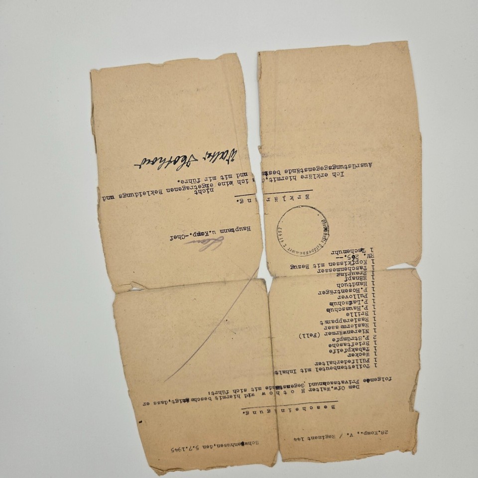 Original WWII WW2 German Defeat 1945 Berlin Declaration Army document ...