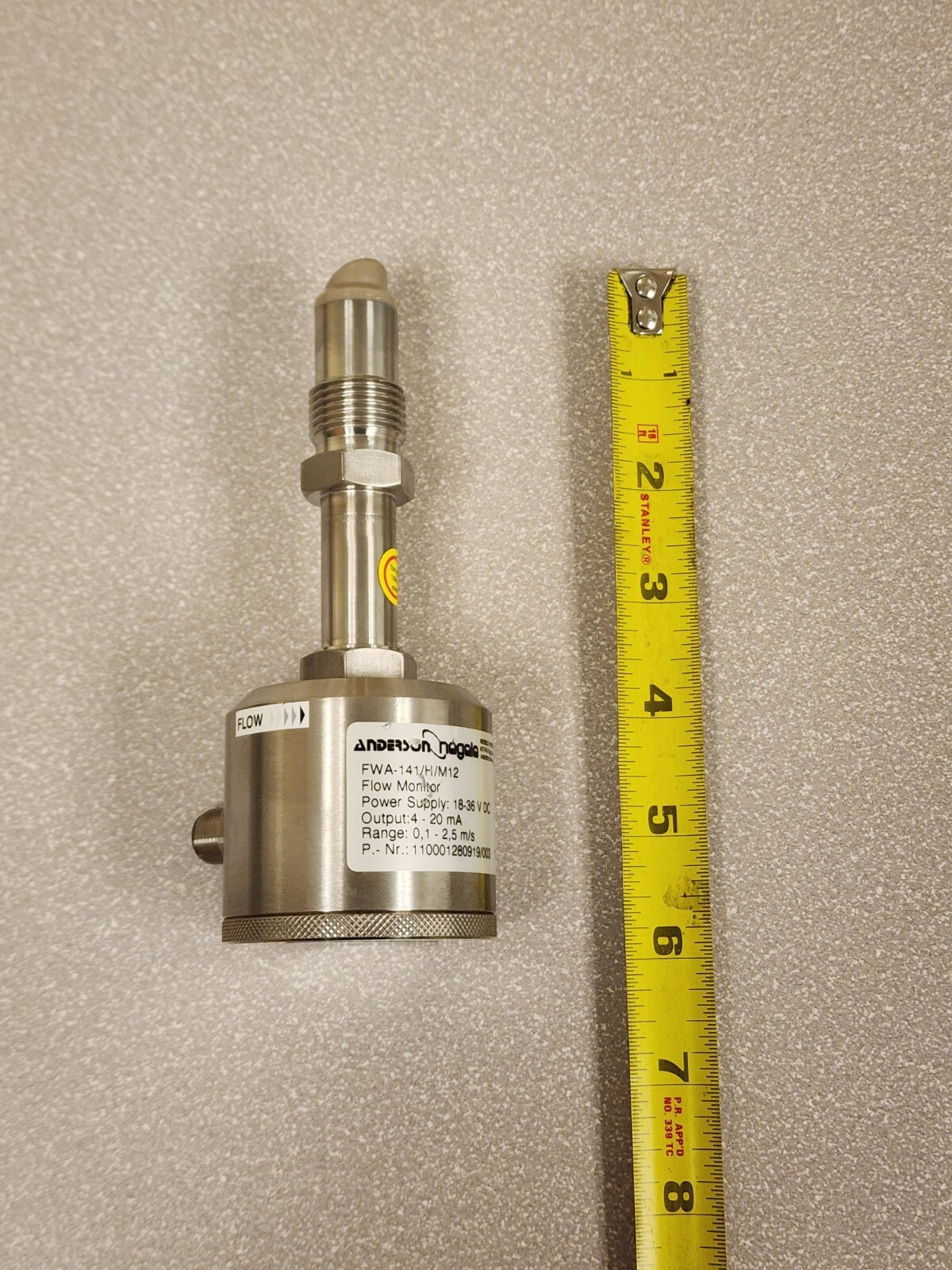 FWA-141/H/M12 ANDERSON NEGELE Ultrasonic Flow Switch (NEW no box) | eBay