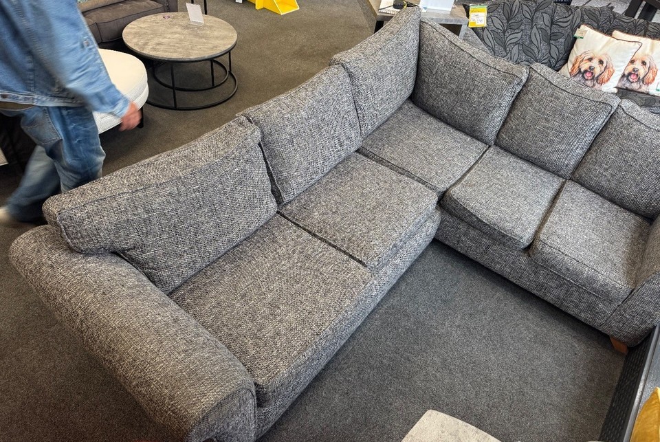 Left Handed Corner Sofa Black/Grey - CS W52 | eBay UK