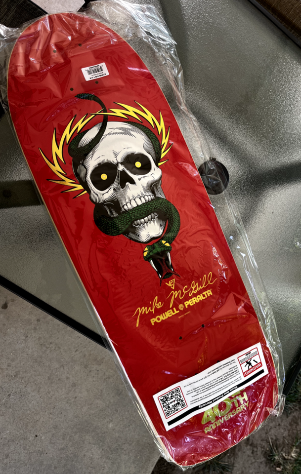 Powell Peralta McGill Skull & Snake McTwist 40th -Red/Gold Foil - Deck ...