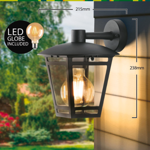 Verve Design Outdoor Coach Light Brilliant Black Glass LED Lighting ...