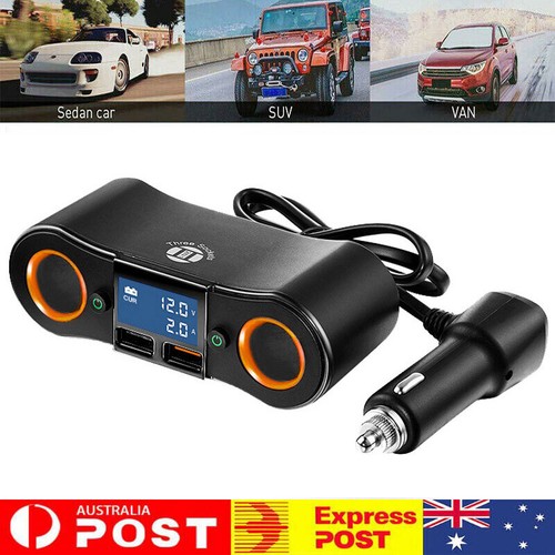12V Car Charger Cigarette Lighter Double Power Adapter Socket Splitter ...