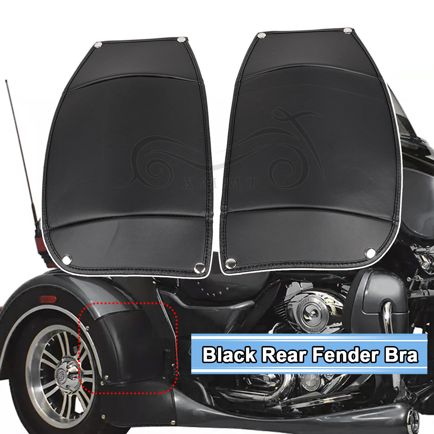 Black Rear Trike Fender Bra Set For Harley Tri Glide FLHTCUTG 09-23 ...