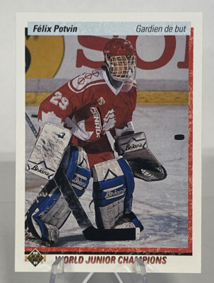 1990-91 Upper Deck Rookie RC #458 Felix Potvin FRENCH Team Canada 🇨🇦 🏒🔥 ...