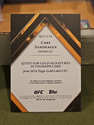 Cory Sandhagen Quest Gold Auto /199 2024 Topps Gold Label Ufc | eBay