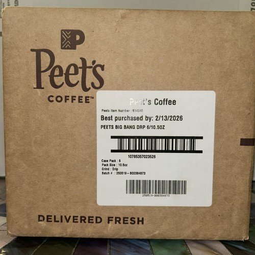 Peet’s Coffee, Medium Roast Ground Coffee Big Bang 63oz (6 Bags Of 10 ...