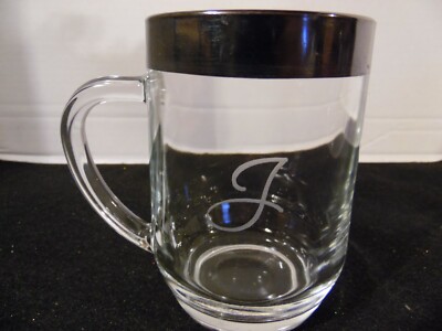 Letter J Monogram Initial Novelty Drinking Glass Tempered | eBay