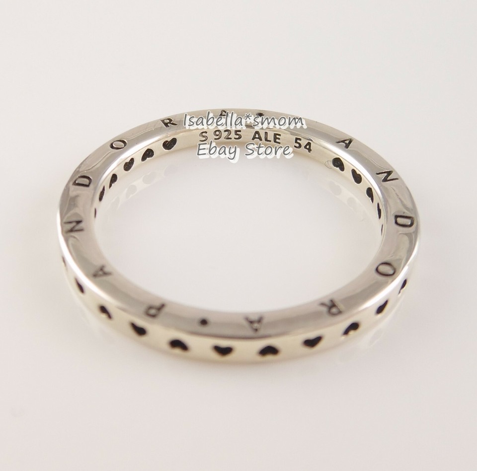 Retirado PANDORA Firma Corazones De Anillo Plata 197133-52 Talla 6 Con ...
