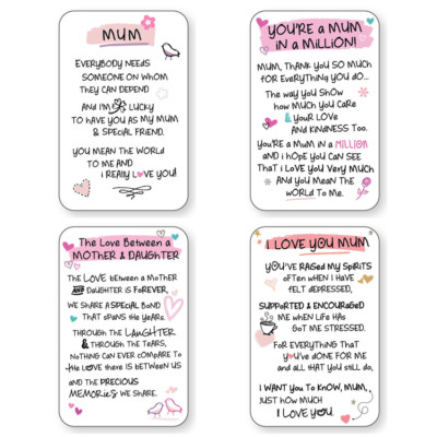 MUM WALLET CARD Inspired Words Keepsake Sentimental Verse Love Mother ...