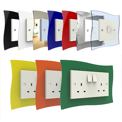 Light Switch Surround Plug Socket Wave Acrylic Finger Plate Single ...