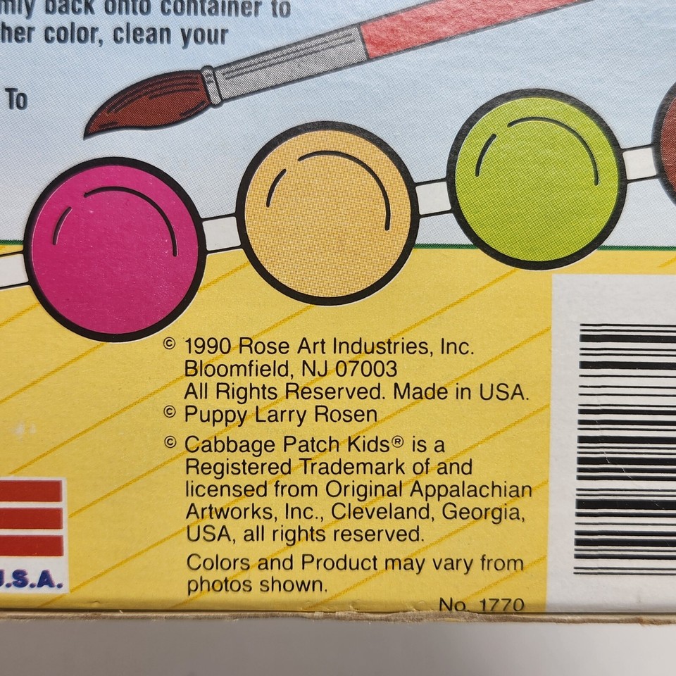 VINTAGE 1990 ROSEART CABBAGE PATCH KIDS QUICK DRY PAINT BY NUMBER NEW ...