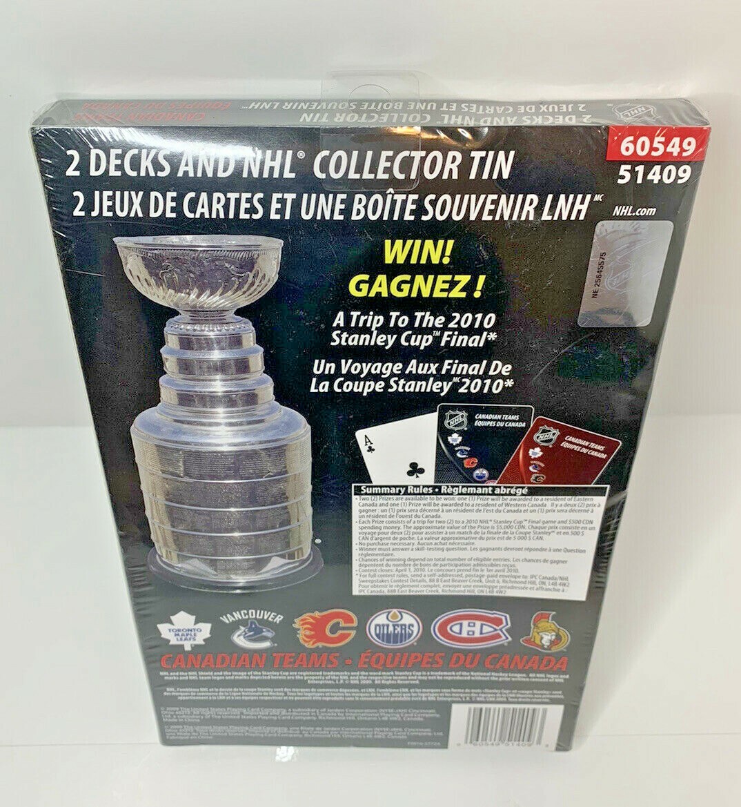 NHL Hockey Playing Cards Set 2010 Collector's Tin & 2 Decks of Canadian ...