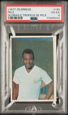 PSA 4 VG-EX Pele 1977 Errege #145 Rare Trading Card Glorias e Trofeus ...