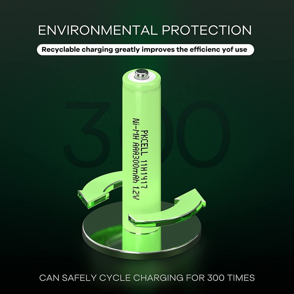 10Pcs NiMH AAA Rechargeable Battery 1.2V 300mAh Batteries for Solar ...