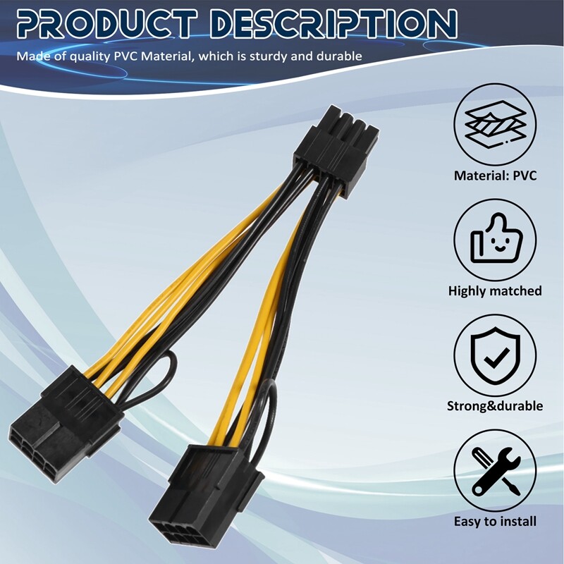 8Pin zu Dual 8Pin (6 + 2) Strom Kabel GPU Strom Kabel für K80 M40 M60 ...