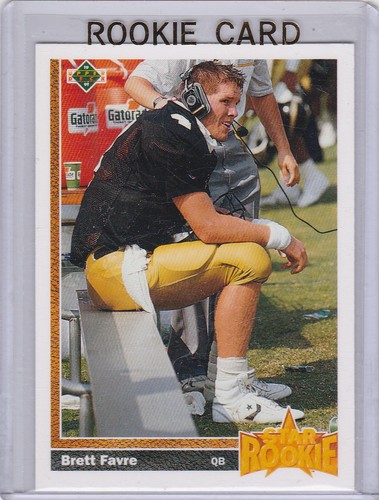 BRETT FAVRE ROOKIE CARD 1991 Upper Deck Star RC Farve Football Green ...