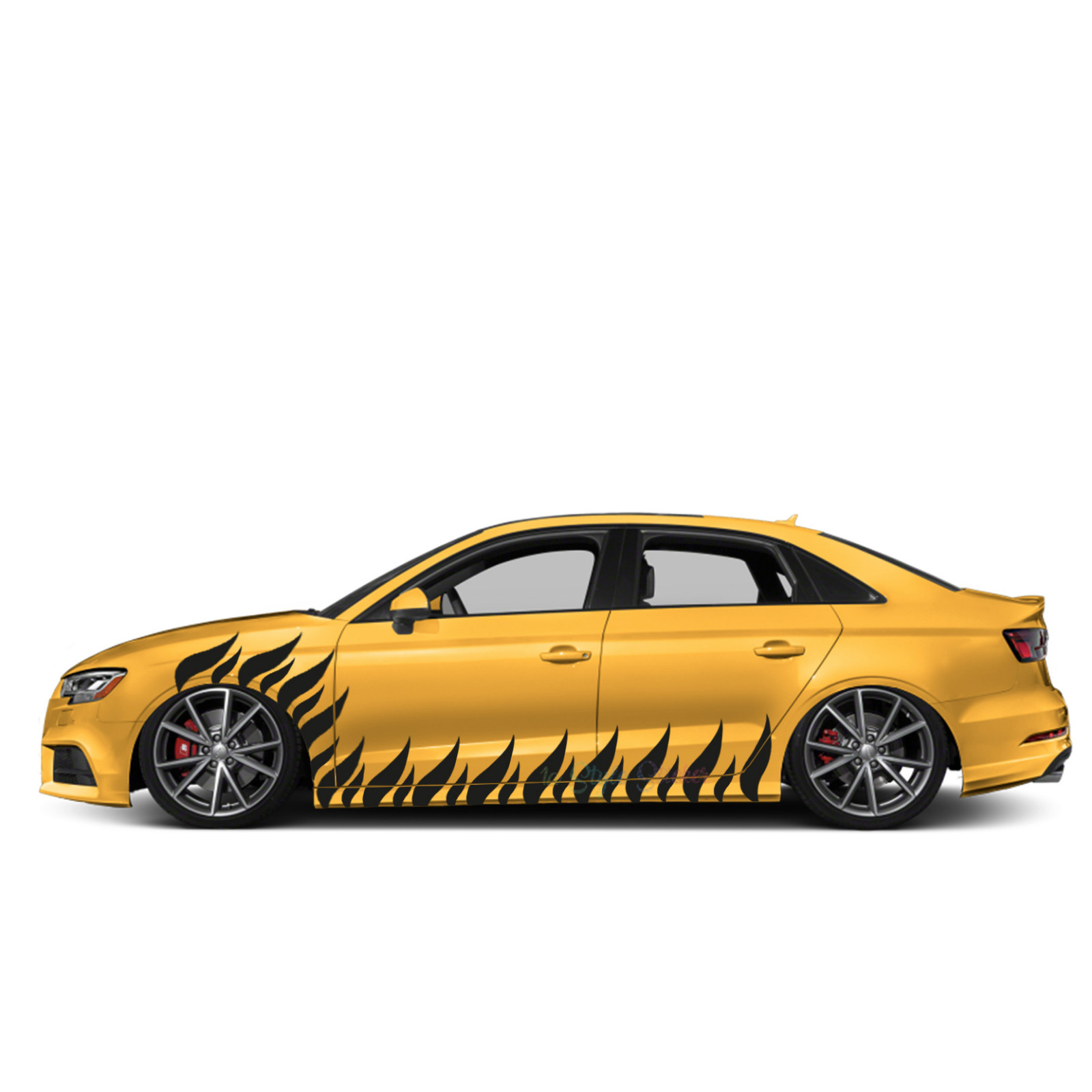 2x Auto Flammen Aufkleber Seitenaufkleber Feuer Hexa Dekor Tattoo car ...