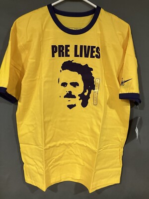 Nike Pre Lives Prefontaine Running Shirt Men’s Large Yellow Purple ...