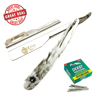 BEARD CUT THROAT BARBER STRAIGHT SHAVING RAZOR RASOIR + 100 DERBY ...