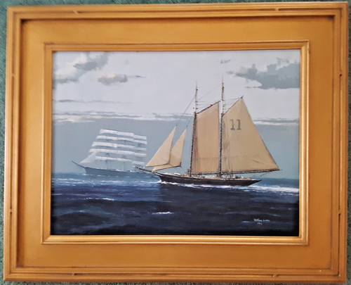 WILLIAM W. LOWE (American b.1940), "Pilot Schooner America 11", Oil ...