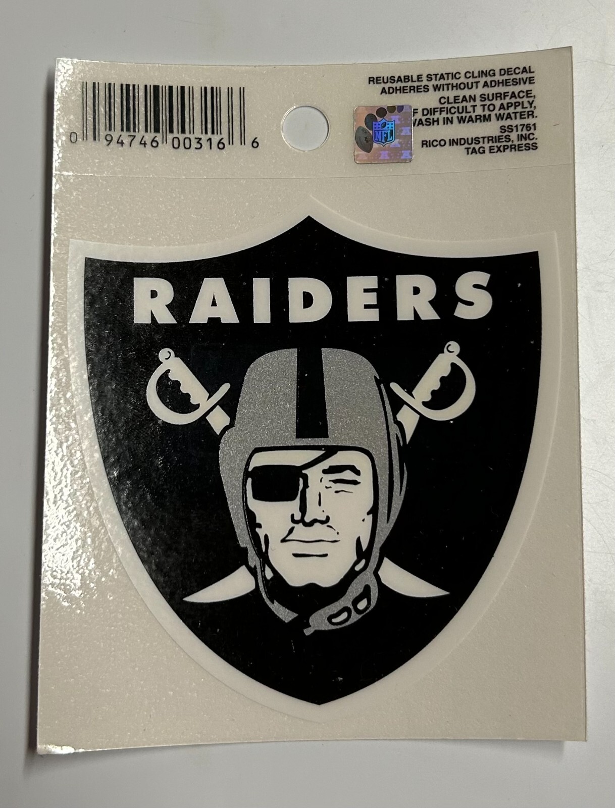 Las Vegas Raiders Static Cling Decal - 3”x4”- Raiders Sticker (Los ...