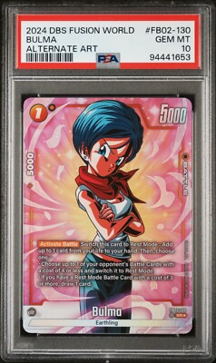 DragonBall Fusion World Bulma Alt Art FB02-130 Blazing Aura PSA 10 | eBay