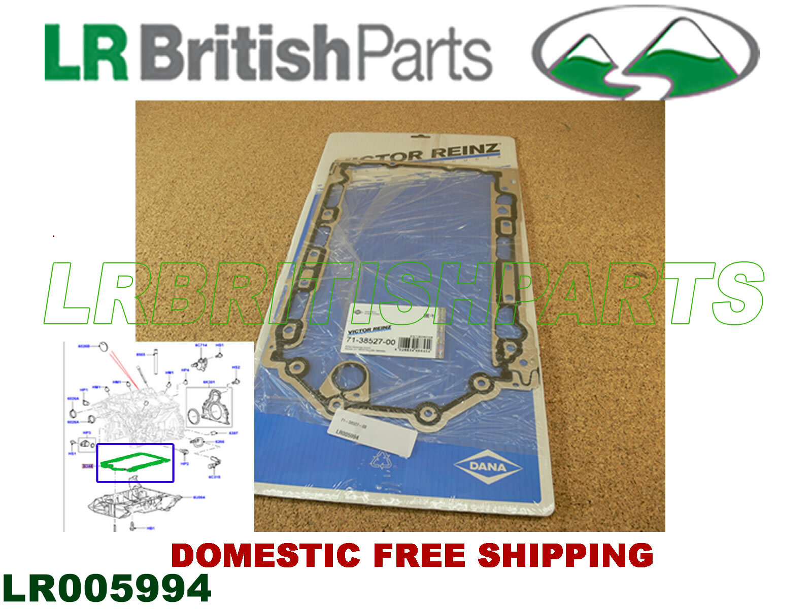 LAND ROVER OIL PAN GASKET LR3 LR4 RANGE ROVER DISCOVERY VELAR SPORT ...
