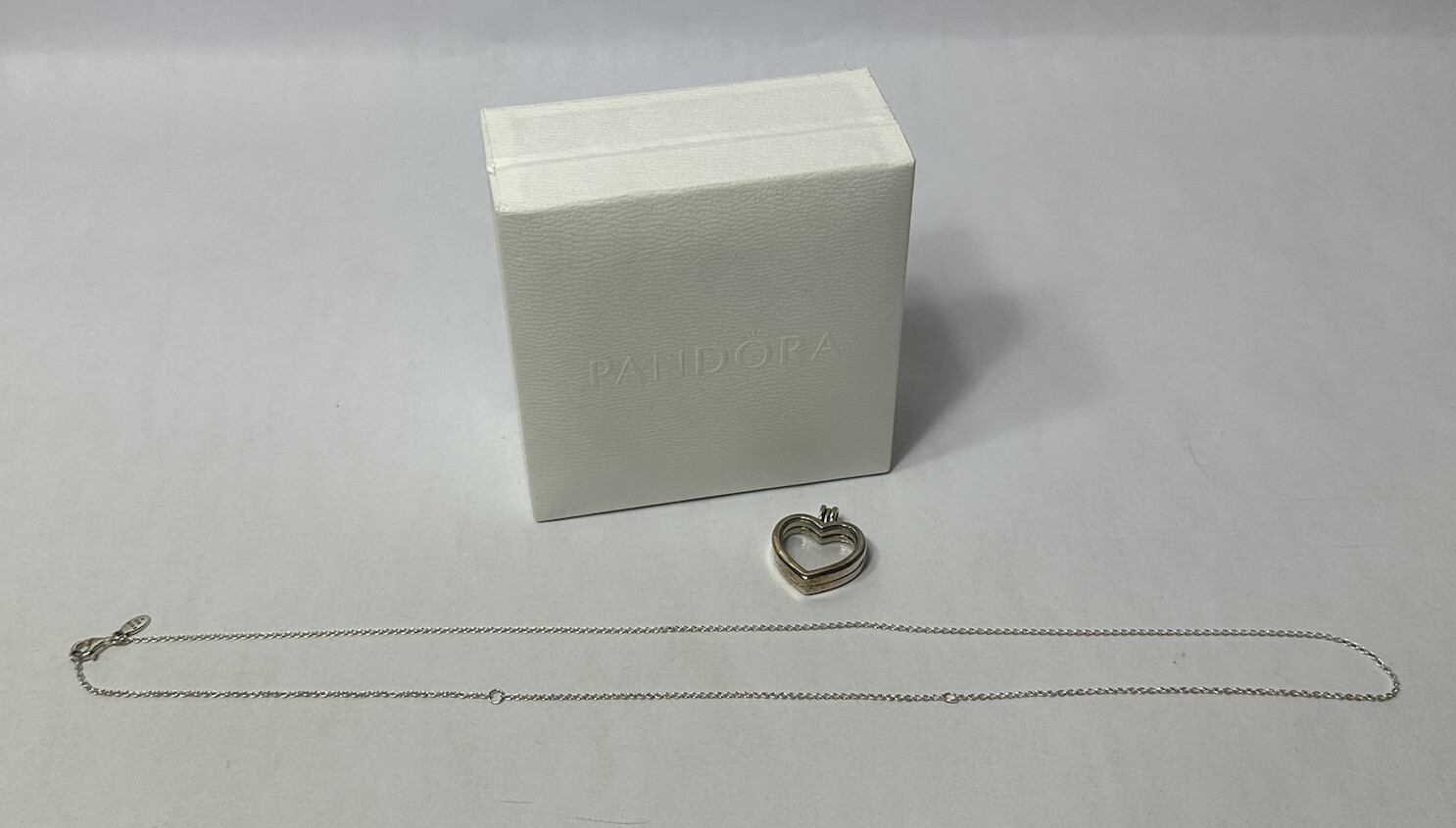 Genuine Pandora Floating Heart Locket & Pandora Neckl… - Gem
