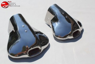 Red Jewel Stainless Custom Clam Shell Vintage Style Exhaust Tail Pipe ...