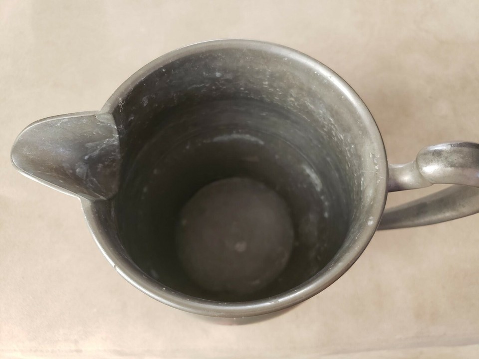 Very rare. Early Antique Primitive Pewter Water Pitcher - MARKED PEWTER ...