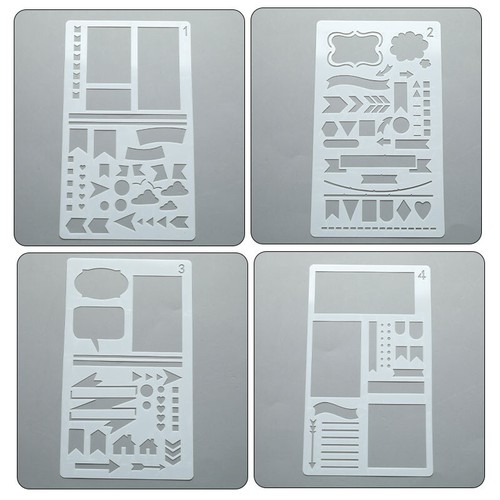 12pcs Stencil Set Planner DIY Drawing Template Journal Notebook Diary ...
