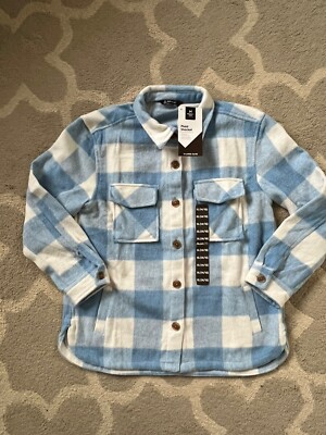 Member's Mark Youth Button Up Long Sleeve Plaid Shacket Size X Large 14 ...