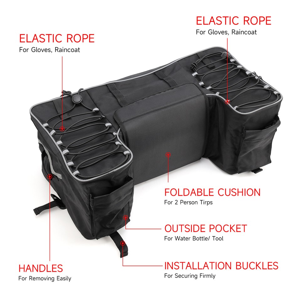 ATV Rear Rack Cargo Bags Storage Bag for Polaris Sportsman 570 800 850 ...