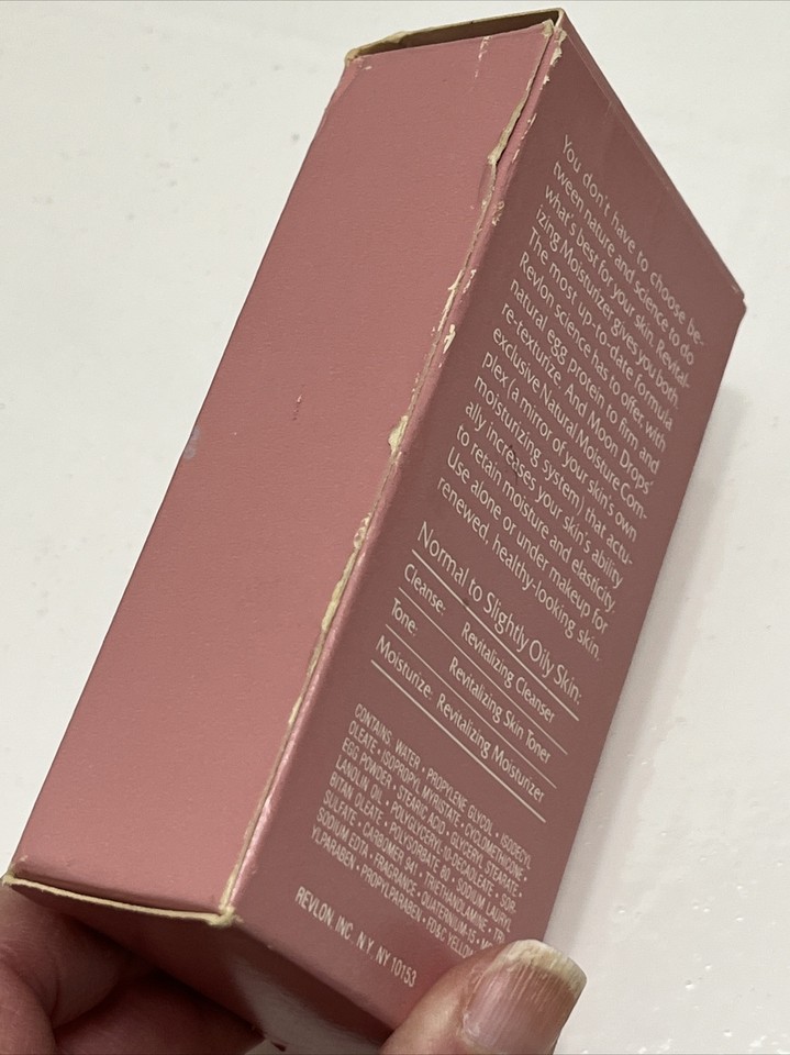 Vtg NOS REVLON MOON DROPS Moisturizer 3 oz Glass Bottle w Box TV ...