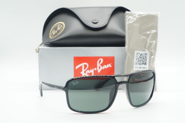 NEW RAY-BAN RB 4375 601/71 BLACK DARK GREEN AUTHENTIC FRAME SUNGLASSES ...