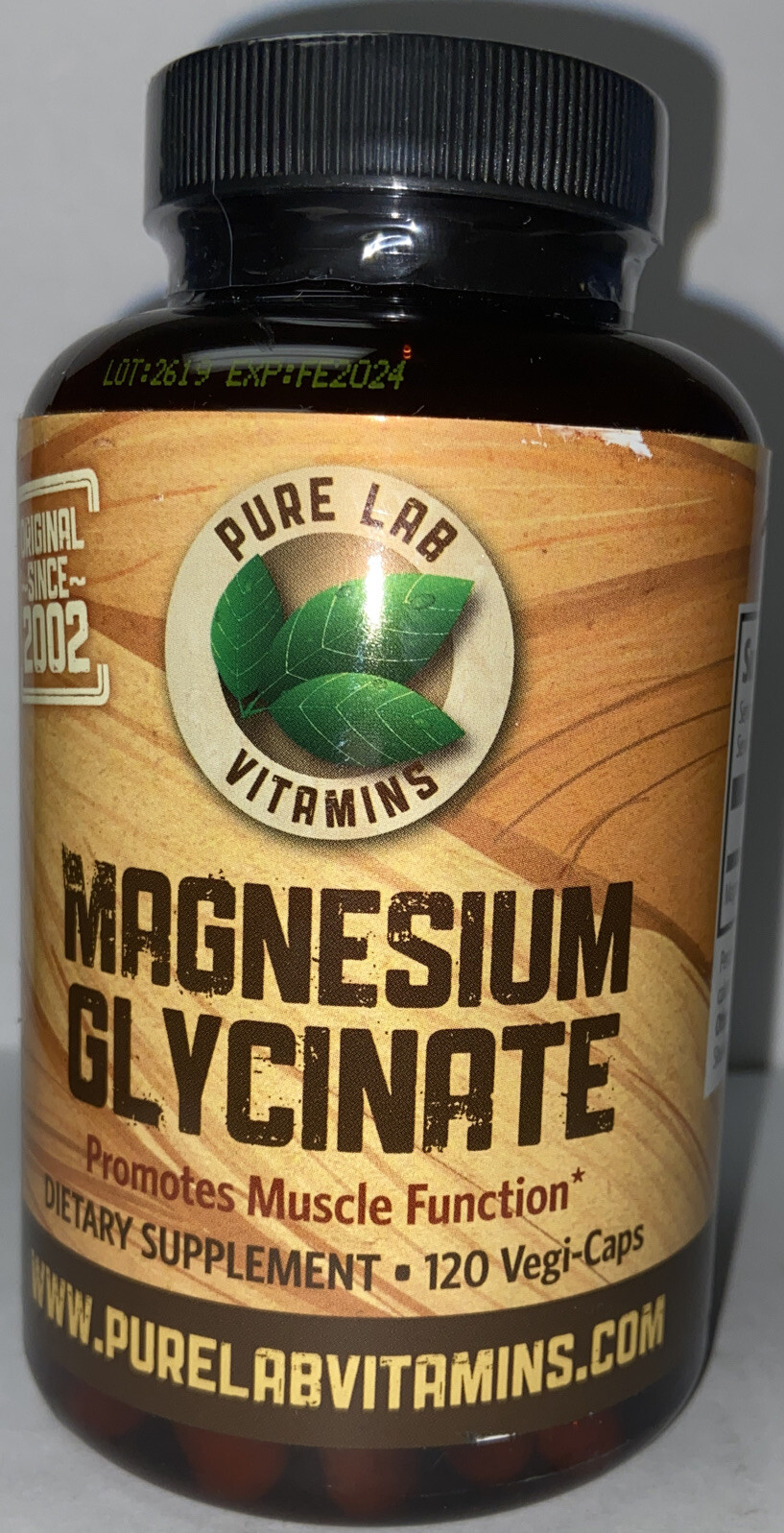 Pure Lab Vitamins Magnesium Glycinate Dietary Supplement - 120 Vegi ...