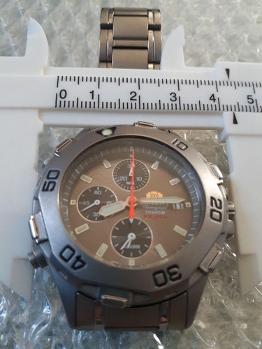ORIENT Chronograph All Titanium Men's Watch 17cm Quartz Lightweight ...