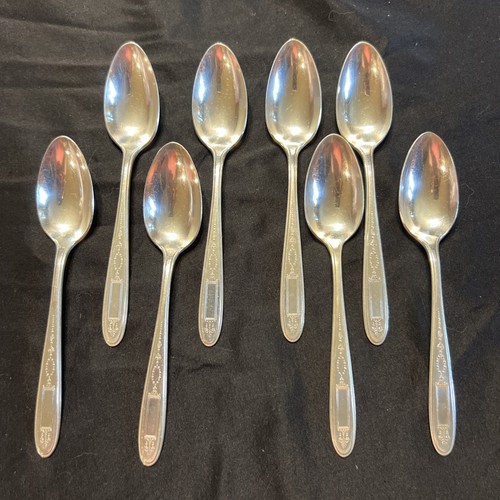 8 Teaspoons Silverplate Grosvenor Community Plate Oneida 1921 VTG No ...