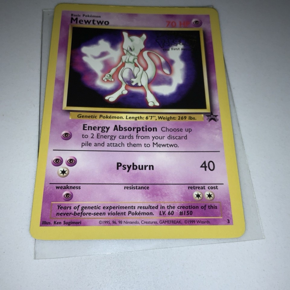 Basic Pokemon Card Mewtwo - 3 150 - 1998 - Wizards Black Star Promo ...