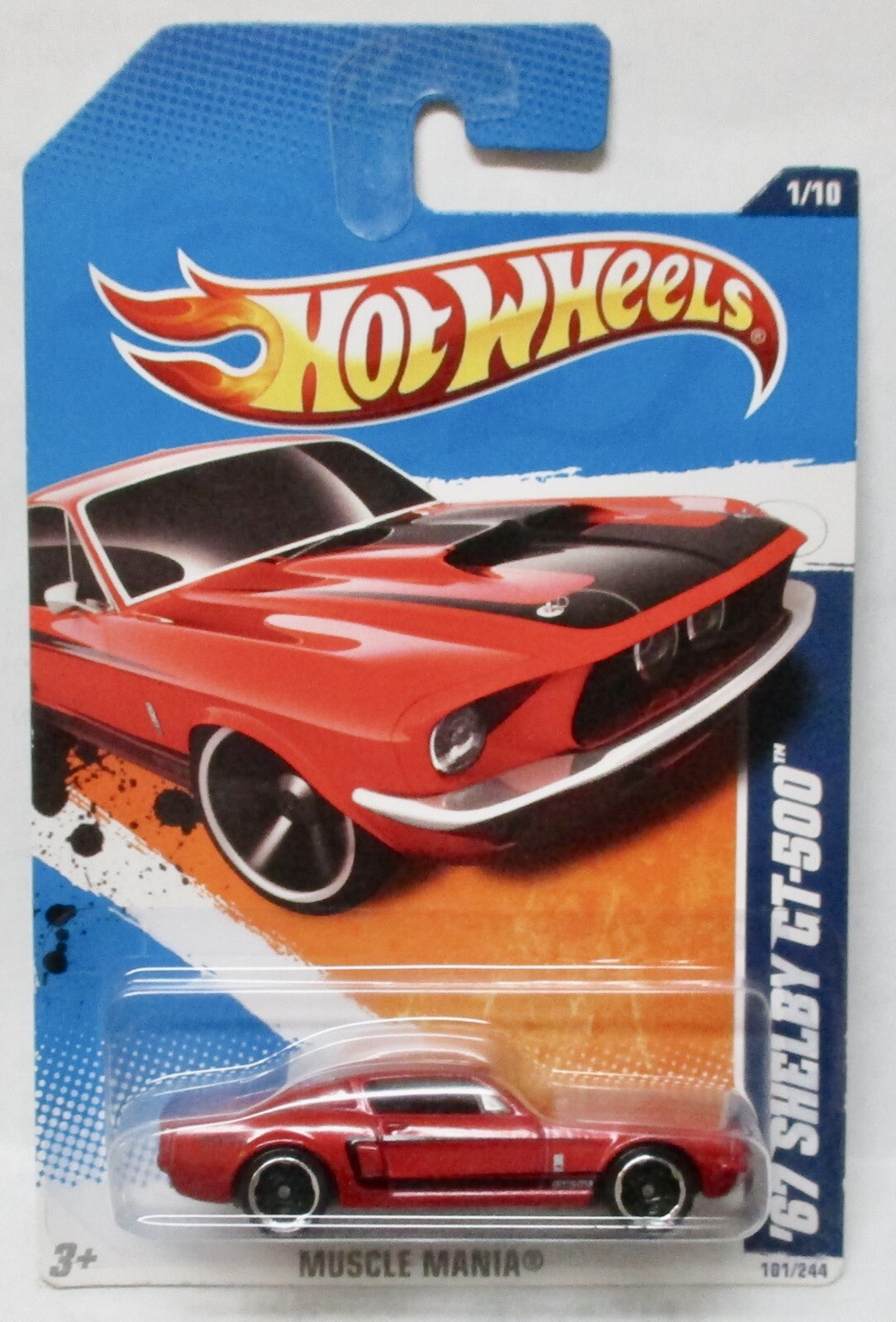 2011 HOT WHEELS ’67 SHELBY GT-5OO RED MUSCLE MANIA 1/10 COMBINED ...