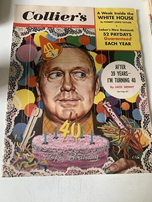 FEB 19 1954 - COLLIERS WEEKLY vintage magazine - JACK BENNY 40th ...
