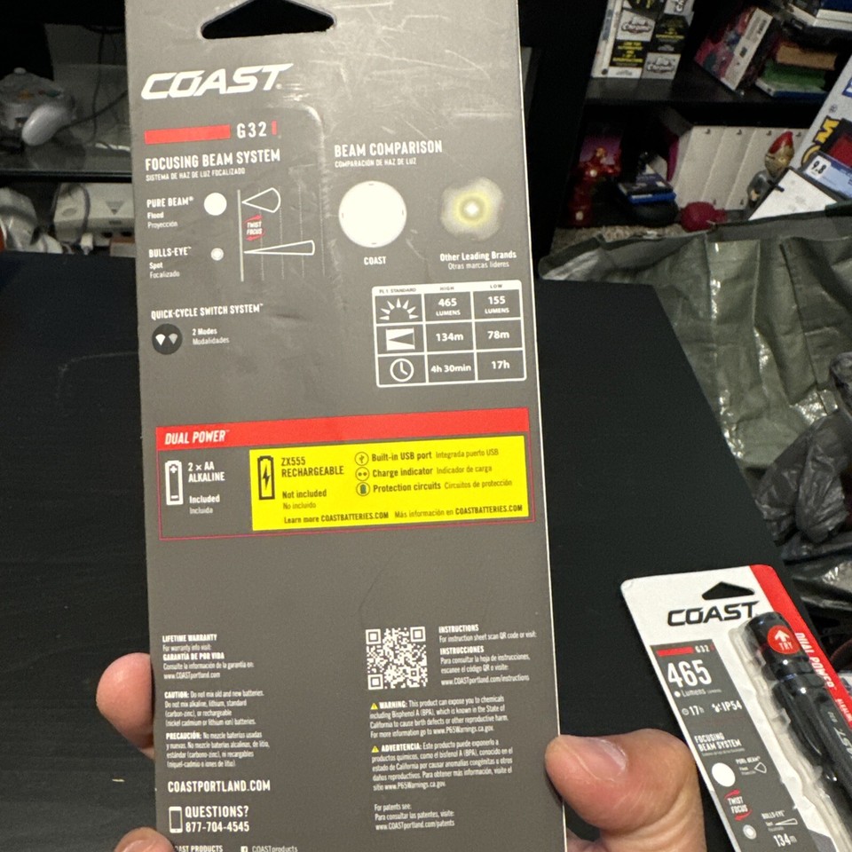 COAST G32 Dial Powered Flashlight》465 Lumens》 Water Resistant》Twist ...