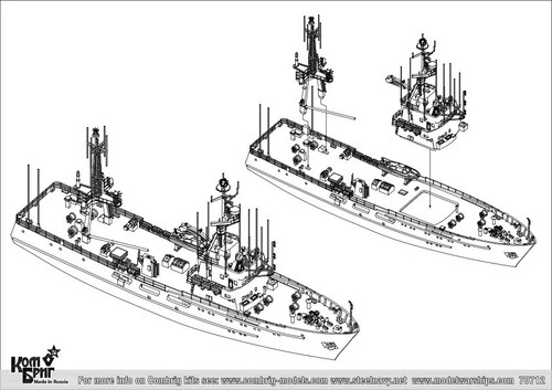 Combrig 1/700 Russian Intelligence Ship Syzran' Project 503M 2019 Resin ...