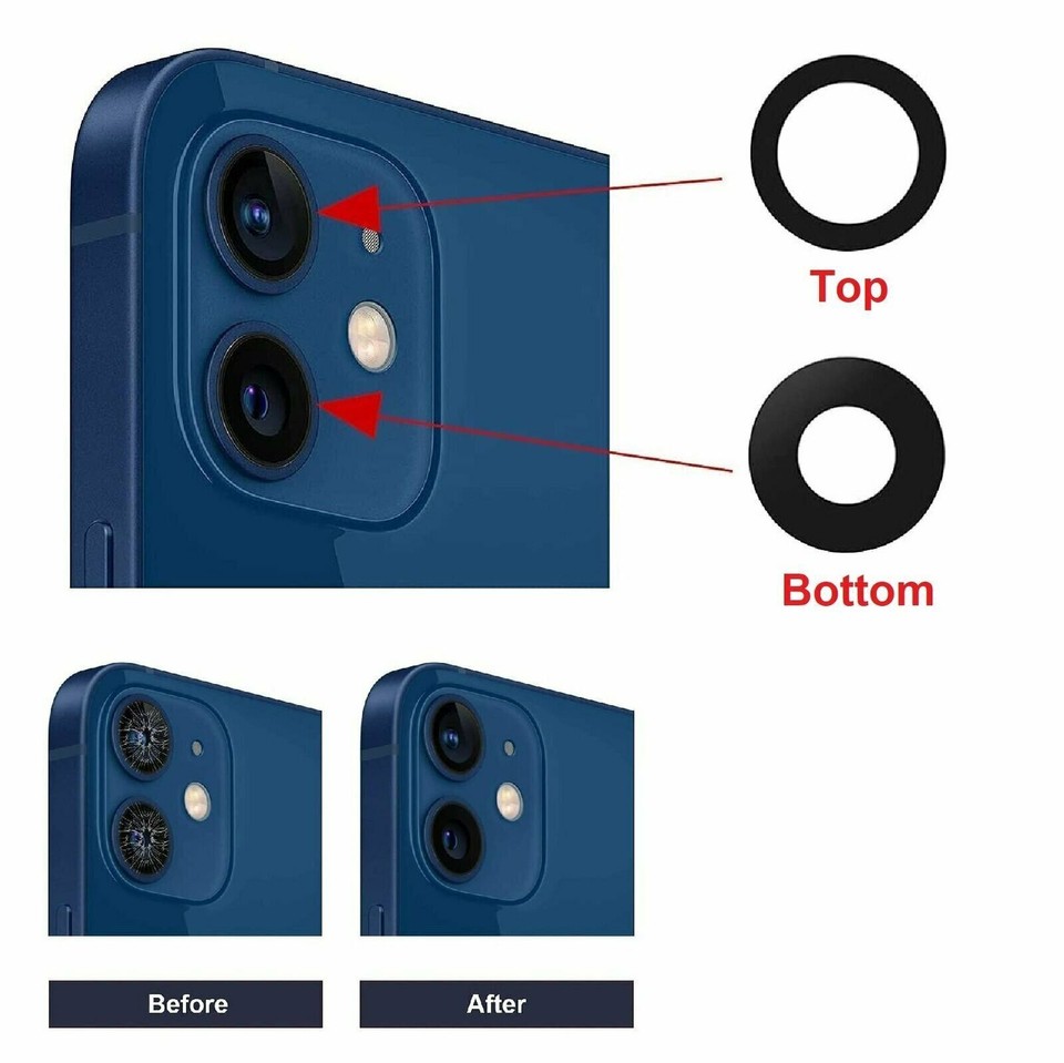 For Apple iPhone 11 12 13 14 15 Pro Max Back Camera Glass Lens Cover ...